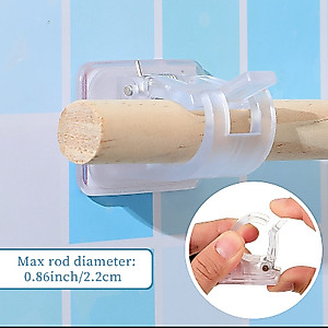 Self-Adhesive Curtain Rod Bracket Drapery Hook Holders no Nail Fixing Rod Holder Curtain Pole Wall Brackets No Screw Towel Rod Hooks for Home Bathroom and Hotel Use (8 Pieces)