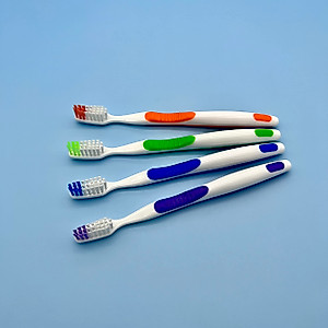 Tess Oral Health 144 Individually Wrapped Disposable Toothbrushes in Bulk - Single Use Travel Toothbrushes - 4 Assorted Colors - Ideal for Travel, Guests, and On-The-Go Oral Care