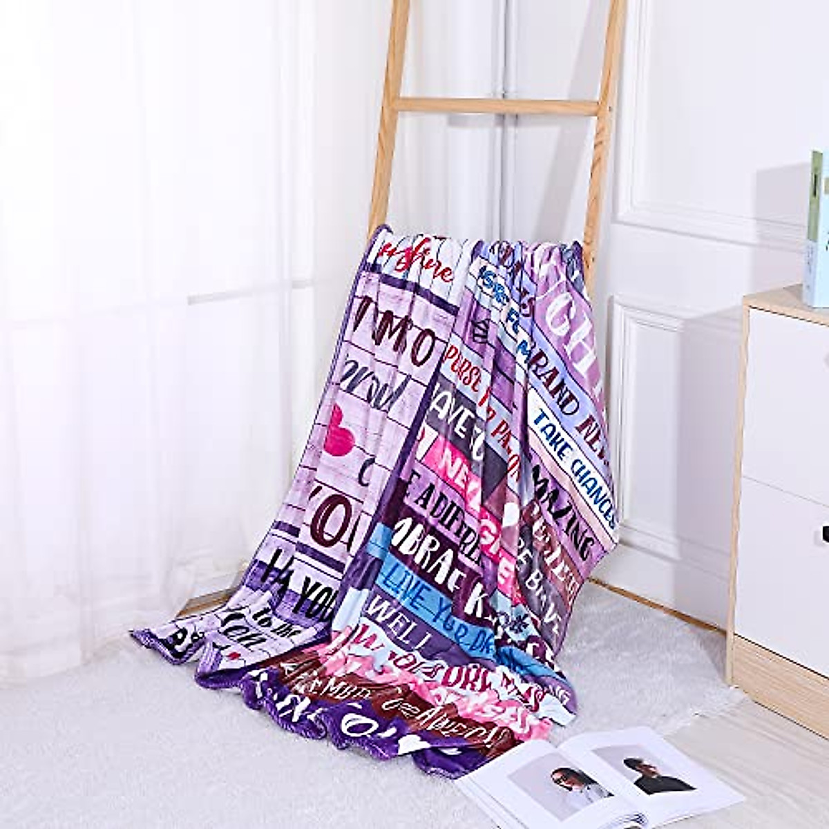 YunTu to My Daughter Blanket from Dad Mom, Warm Letter Throw Blanket for Daughter, Birthday Gifts for Daughter from Mom Dad, Valentine's Gifts for Daughter (Pink Letter, 40 x 50inches(100x130cm))