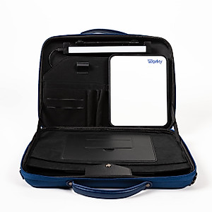 Worky 12-in-1 Office Everywhere Portable Briefcase Workstation, Blue, 2.8 lbs