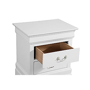 Glory Furniture Louis Phillipe , White Nightstand, 24" H X 22" W X 16" D