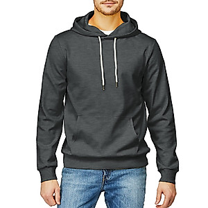 H2H Mens Basic Pullover Hoodies Sweatshirt Long Sleeve Kanga Pocket CHARCOAL US M/Asia L (CMOHOL050)