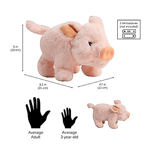Vokodo Playful Piggy Walks Makes Sounds Wiggles Nose and Wags Tail Interactive Pig Kids Soft Cuddly Electronic Pet Battery Operated Animal Toys Great Gift for Preschool Children Boys Girls Toddlers