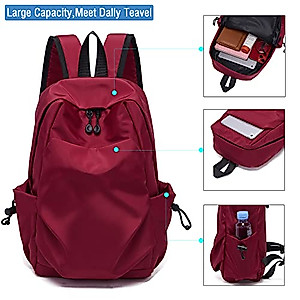 YZAOLL Small Backpack for Women Mini Backpack Daypack,Red