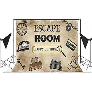 Lofaris Detective Theme Birthday Backdrop Escape Room Party Background Mystery Investigation Analysis Top Secret Birthday Party Supplies Decoration Photo Booth Studio 7x5ft