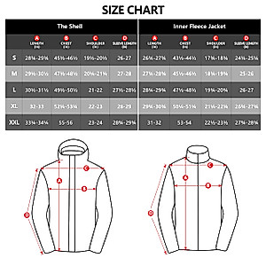 Little Donkey Andy Men's 3 in 1 Winter Ski Jacket Warm Fleece Liner Jacket Waterproof Windproof Snow Coat & Detachable Hood Grey/Black XL