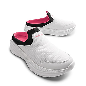 DREAM PAIRS Tennis Shoes Womens, Slip On Walking Shoes Women - Casual Arch Support Mules Flats Sneakers - Platform Travel Jogging Dog Walking Work Nurse Shoe, All Black, Size 8 SDWS2312W