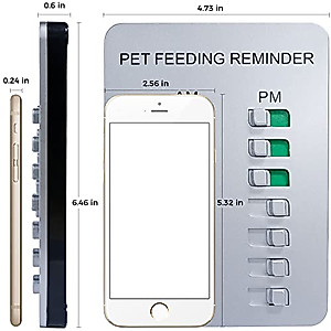 YARKOR Dog Feeding Reminder Magnetic Reminder Sticker,AM/PM Daily Indication Chart Feed Your Pets,Fridge Magnets and Double Sided Tape - Prevent Overfeeding or Obesity (Sliver)