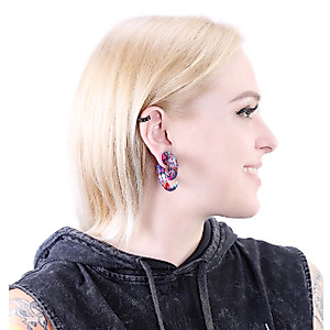 WBRWP 54PC Gauges Kit Ear Plugs and Tunnels Stretching Expander-Starter : 14G-00G Color Splash Acrylic Tapers and Plugs with Double O-Ring and Spiral Taperss Body Piercing Colorful set