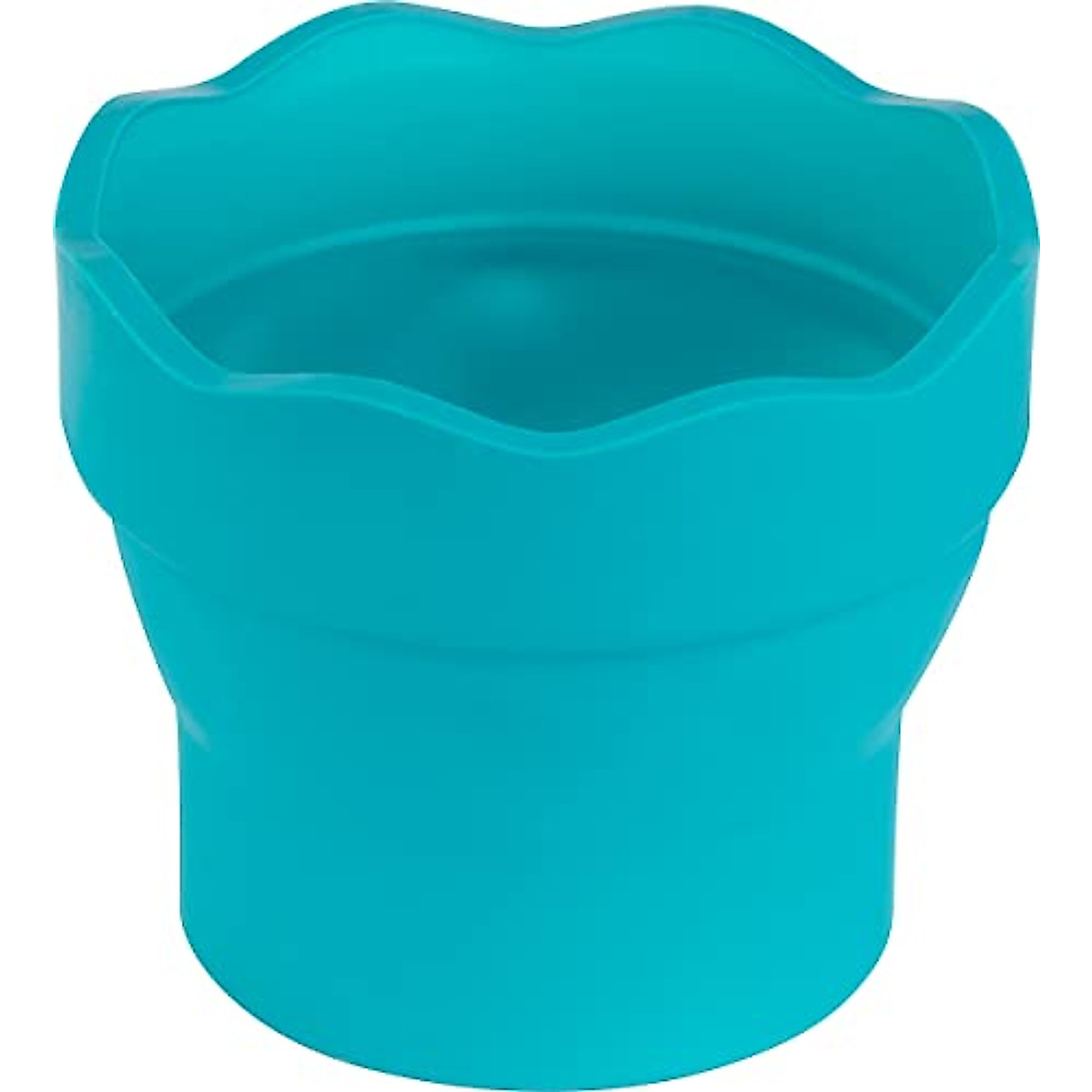 Faber-Castell Clic & Go Portable Paint Water Cup with Brush Holder, Turquoise - Collapsible Paint Brush Cleaner Rinse Cup, Travel Friendly Painting Accessories, 1 Count (Pack of 1)