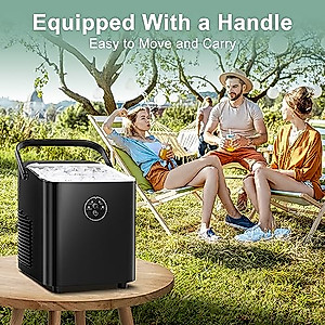 Ice Makers Countertop,Ice Maker Machine 9 Mins 8 Bullet Ice,26.5lbs/24Hrs,Portable Ice Maker Machine with Self-Cleaning,Ice Scoop&Basket,for Home/Kitchen/Office/Party/RV