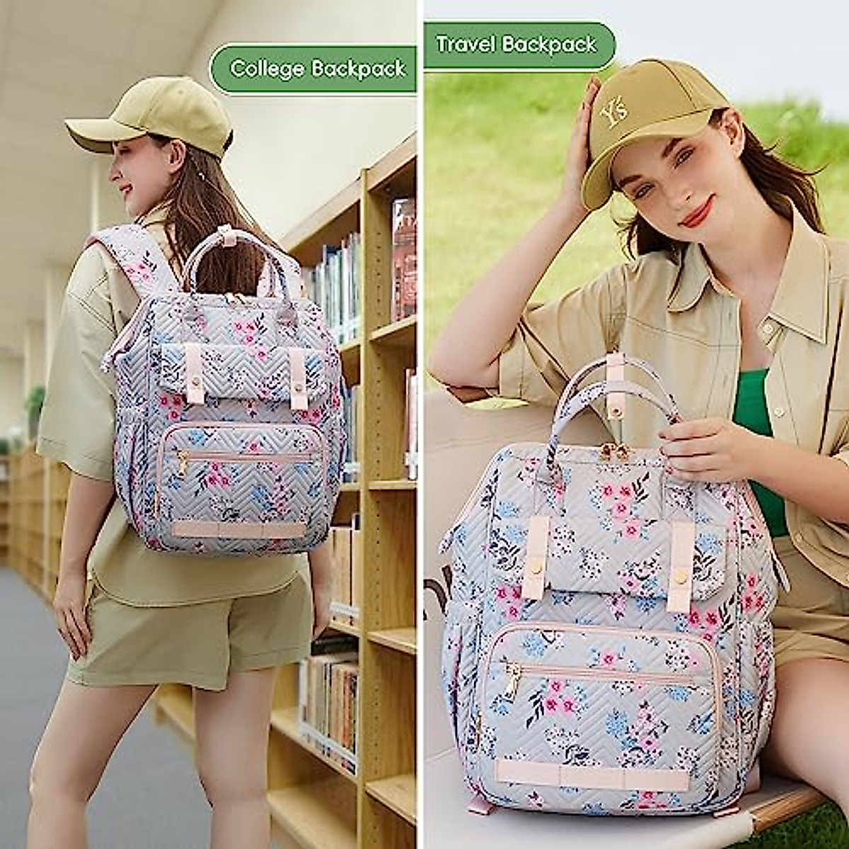 HIDDS Laptop Backpack 15.6 Inch Bundle Women Purse College School Bag Baby Diaper Backpacks Large