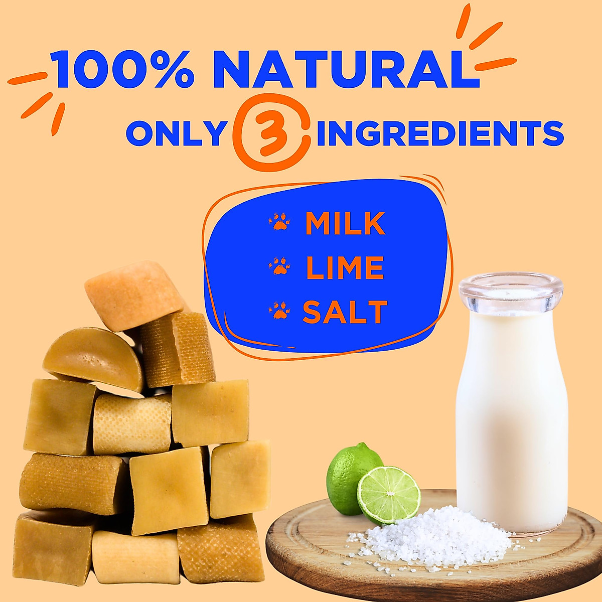 Paww Chew Yak Cheese Himalayan Dog Chews - All Natural Long Lasting Dog Treats, (Monster - 2 Pack) Odorless, High Protein Yak Chew, Great For Oral Health, Only 3 Ingredient Yak Bones for Power-Chewers