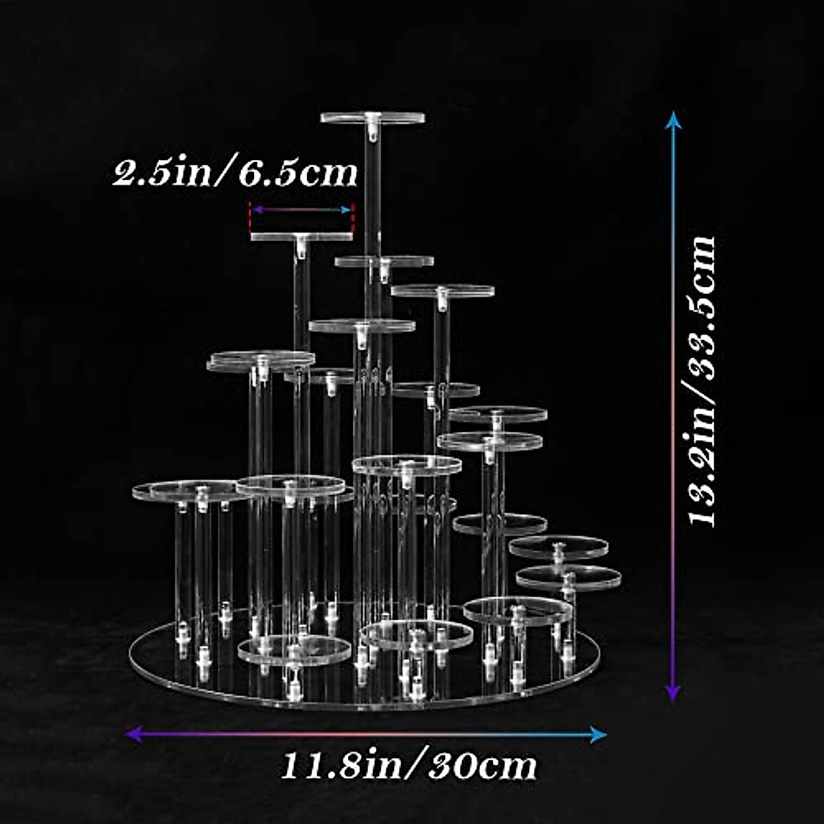 Acrylic Cupcake Stand for 24 Cupcakes Holder, Dessert Stand Premium Cupcake Display Stand Cupcake Tower Pastry Serving Display for Party Wedding Birthday