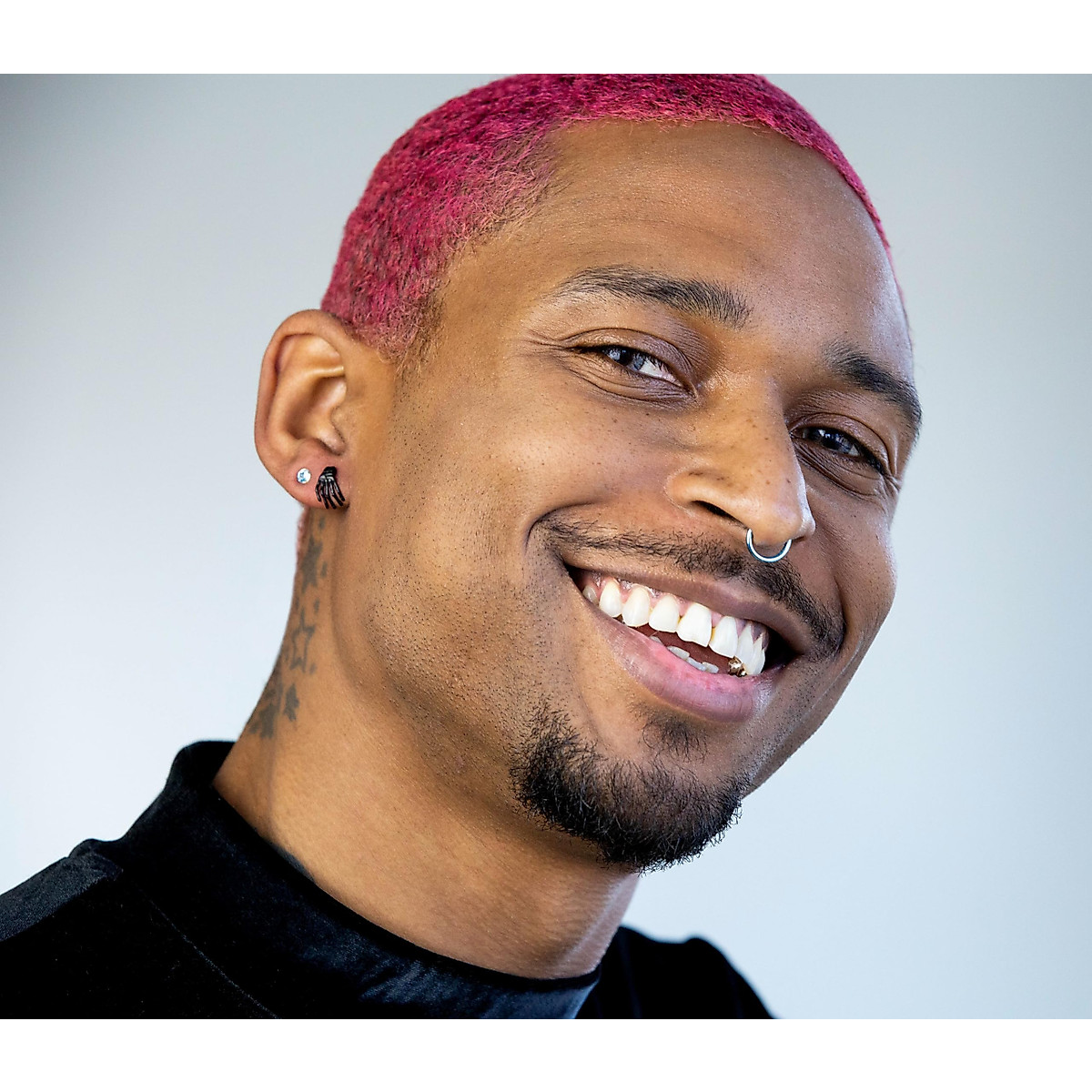 16GA 316L Surgical Steel Skeleton Hand Eyebrow Cartilage Helix Barbell Piercing (Black)