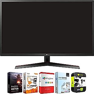 LG 32MP60G-B 31.5 inch Full HD 1920x1080p 16:9 1ms AMD FreeSync IPS Monitor Bundle with Tech Smart USA Elite Suite 18 Standard Editing Software Bundle and 1 YR CPS Enhanced Protection Pack
