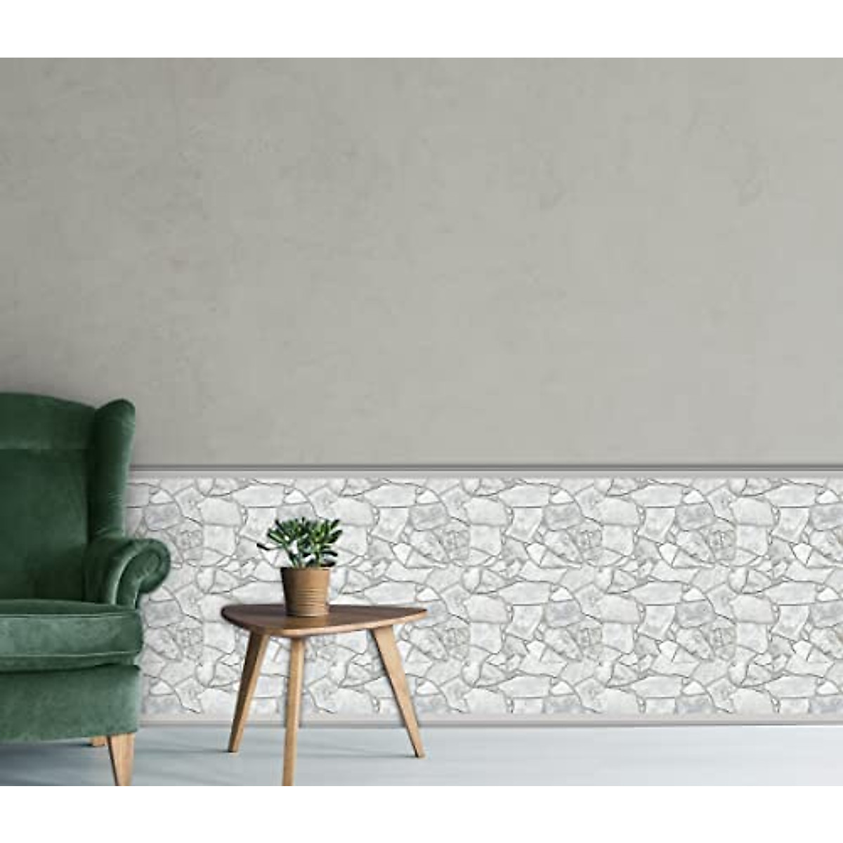 Retro-Art 3D Wall Panels, Pack of 8, Wild Stone in Grey, PVC, 17.5" x 23.75", Cover 23.09 sq.ft. 562WG