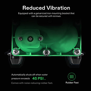 VIVOGROW Water Pressure Pump, 110V 5.5GPM 70 PSI Diaphragm Water Pump Include 1/2" and 3/4" Garden Hose Adapters, Power Plug for Bathrooms, Kitchens, RVs, and Yachts, Green