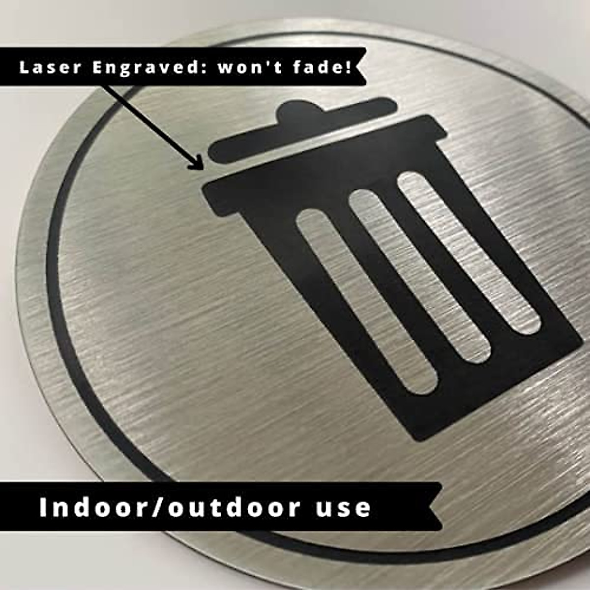 1620Designs Trash Recycle Sticker | Set of 2 Decals | Indoor Outdoor UV Stable & Weatherproof | Stainless Steel Kitchen Pantry Organization