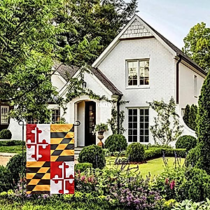 TSMD Maryland State Garden Flag Double Sided Outdoor Yard Decorative,12"x 18",2 Pack