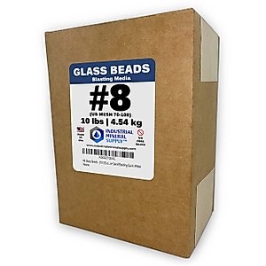 #8 Glass Beads - (10 LBS or 4.54 kg) - Blasting Abrasive Media (Medium) - 70-100 US Mesh for Blast Cabinets or Sand Blasting Guns