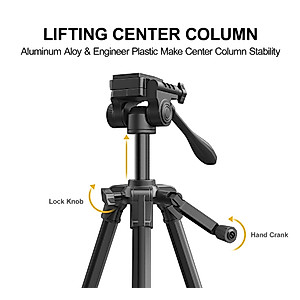 RALENO 60-Inch Tripod for Camera, Photography Video Tripod with Holder & Bag, Compact Lightweight Tripod for iPhone