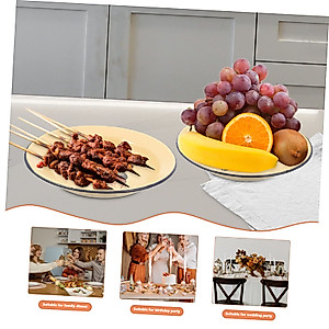 BESTOYARD Salad Pasta Bowls 4 Pcs Enamel Fruit Tray Vintage Table Tray