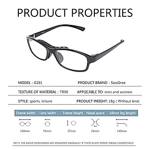 Sports Goggles Glasses Football Soccer Safety Glasses,Anti Shock Collision Explosionproof Goggles with Adjustable Strap Interchangeable Temples for Men Youth Outdoor Sports (Black frame black pad)