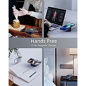 Stouchi Mag- Safe Charger Stand Wireless Charging Heavy-Duty Premium Metal Holder Mount Base Desktop Dock for iPhone 14/13/12 Mag- Safe Charger Grey (Not Included Mag- Safe Charger)