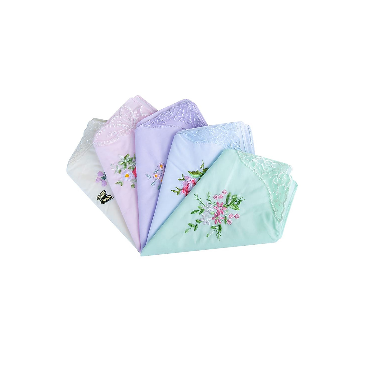 CoCoUSM Womens Handkerchiefs Lace Embroidered Cotton Handkerchiefs Bulk