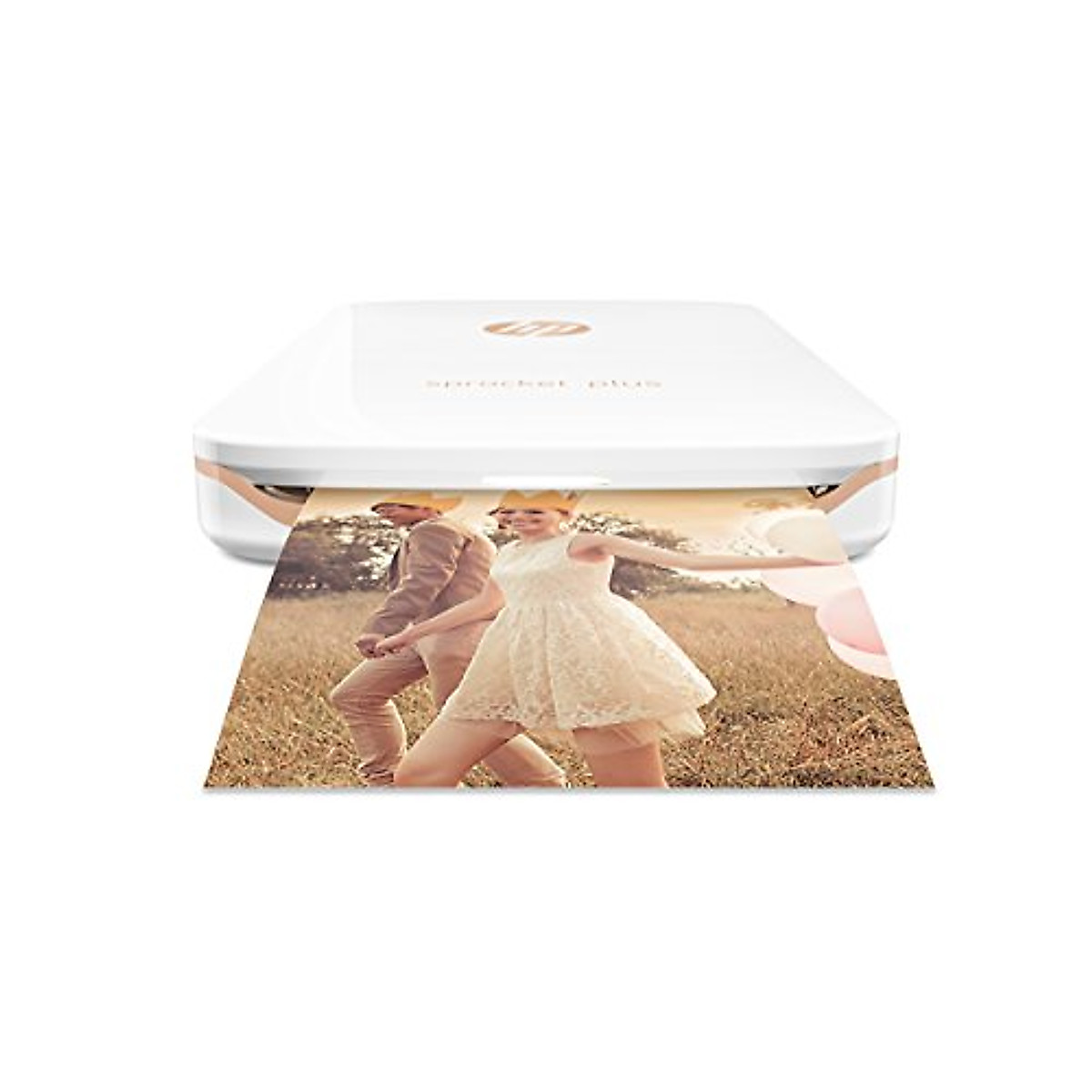 HP Sprocket Plus Instant Color Photo Printer, Print 30% Larger Photos on 2.3x3.4 Sticky-Backed Paper – White (2FR85A)