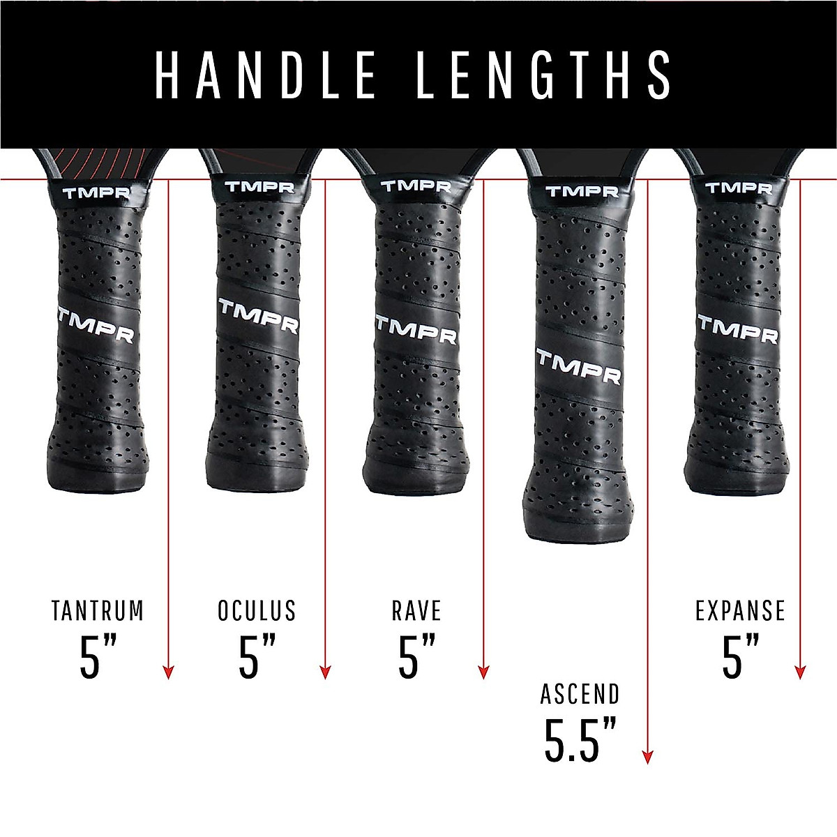 TMPR Sports Tantrum GXT - Pickleball Paddle, Red, Heavy Weight (8.1-8.2 oz)