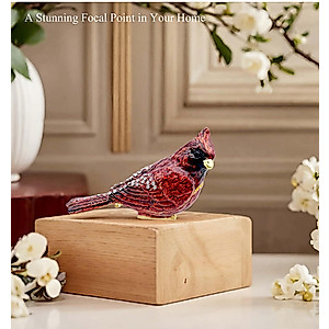 JWT Astyle Red Cardinal Bird Gifts Jewelry Trinket Boxes Hinged .Decorative Keepsake Ring Box Holder.Necklace Rings Earrings Organizer.Collectible Bird Figurines Home Decor Gifts for Women.