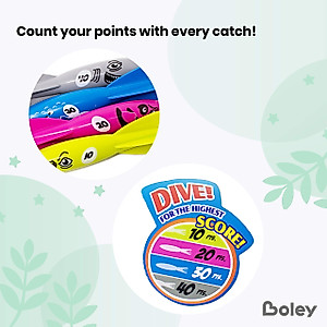 Boley Dive Torpedo Swim Toys - 12 Pack Sinking Pool Toys for Kids - Colorful Shark, Whale, Fish Diving Torpedoes - Summer Water Games, Bath Time Fun, Pool Diving Toy Set