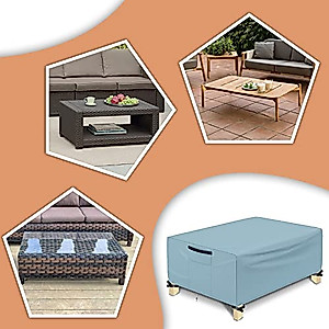 MUTUSHI Patio Furniture Cover Small, Waterproof Outdoor Table Cover, 74" CM x 47" CM x 28" CM, Durable Oxford,Patio Table Cover, -Twilight Blue