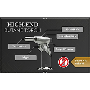 Torched Cocktails Whiskey Smoker Kit - Cocktail Smoker Kit, Torch, Wooden Gift Box, 4 Wood Chips Flavors, Whisky Stones, Tongs, and Spoon - Old Fashioned Smoker Kit for Bourbon, Wine, Beer