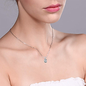 The Diamond Deal SI1-SI2 Clarity 1.00CT(1.00 Cttw) Cttw Lab-Grown Oval Shape Solitaire Diamond Pendant Necklace Womens |14k White Gold with 18" chain