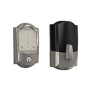 Schlage Encode Smart Wi-Fi Deadbolt with Camelot Trim in Satin Nickel