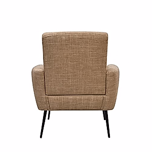 Lepfun Mid Century Modern Upholstered Fabric Accent, Living Room, Bedroom Leisure Single Sofa (Metal Legs),TV armrest seat,Suitable for Small Space Home,Office,Coffee Chair,Light Brown