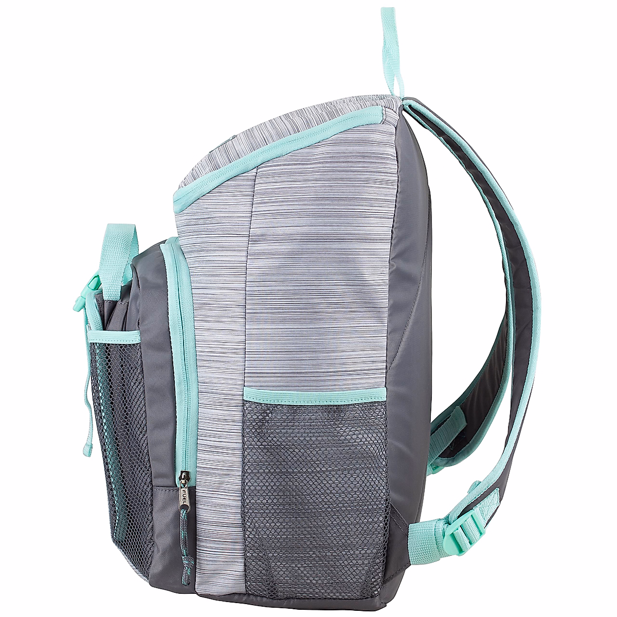 FUEL Top Loader Backpack with Lunch Box Combo – 18” Two Compartment Water Resistant Durable Adjustable Straps with Side Water Bottle Pockets 2 in 1 Set – Slate Grey