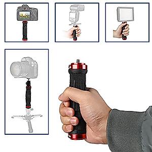 AngelReally Camera Handle Grip Support Mount Universal Stabilizer Holder Stand with 14-20 Thread for Digital Video Camera Camcorder Action Camera LED Video Light Smartphone