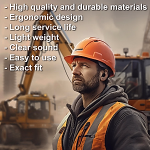 HQRP 4-Pack D Shape Earpiece Headset PTT Mic Compatible with Motorola RDV-5100, RDV-2020, AU-1200, AV-1200 Sun Meter