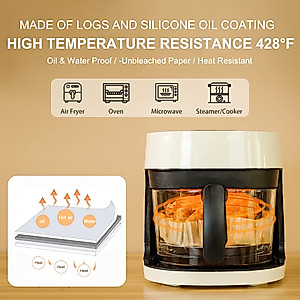 150PCS Air Fryer Disposable Paper Liner, Nantala Round Air Fryer Paper Liners, Parchment Paper Non-Stick, Water-proof, Food Grade Paper Liner for Baking Roasting Microwave (6.3 Inch)