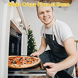 Aoriher 6 Pack 12 Inch Carbon Steel Pizza Pans with Holes, Nonstick, Set of 6, Gray