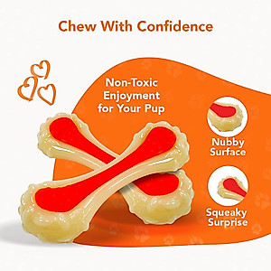ReThink Pet Dental Bone Dog Chew Toy, Small Bacon-Scented Dog Chew Bones, Odor-Stimulating Nylon Dog Bones and Chew Toy, Durable and Tough Dog Toys for Boredom