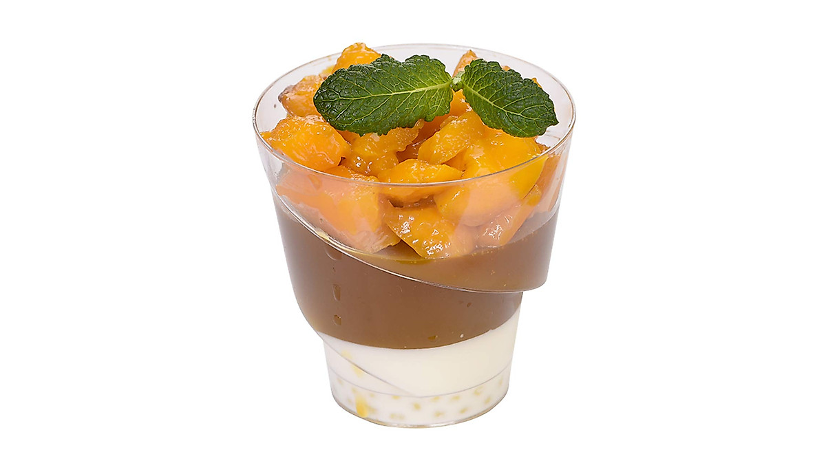 Foraineam 100-Pack 5 oz Plastic Dessert Cups with Lids & Spoons