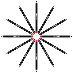 SHANY Dreamy Dozen Matte Lip Liner Set Vegan - Long-Lasting Professional Velvet Cruelty-Free Lipstick Pencils Pens in Varying Shades - Pack of 12