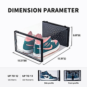 AOHMPT 18 Pack Clear Shoe Organizer Stackable Shoe Box Foldable Storage Bins Shoe Container Box Large Size Shoe Bins (X-Large)