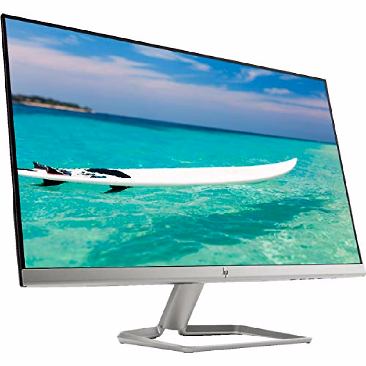 hp 27” Full HD 1080p IPS LED Ultra-Slim Monitor, AMD FreeSync, HDMI & VGA Ports, Natural Silver, + Nly 4K HDMI Cable Bundle
