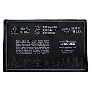 Live Bearded: All-Natural Bar Soap For Men, 3-Pack of 3 5 oz. Bars, Made in the USA - Exfoliates, Moisturizes - Bamboo, Charcoal, Pumice, Coconut, Avocado, and Argan Oils - American Scent